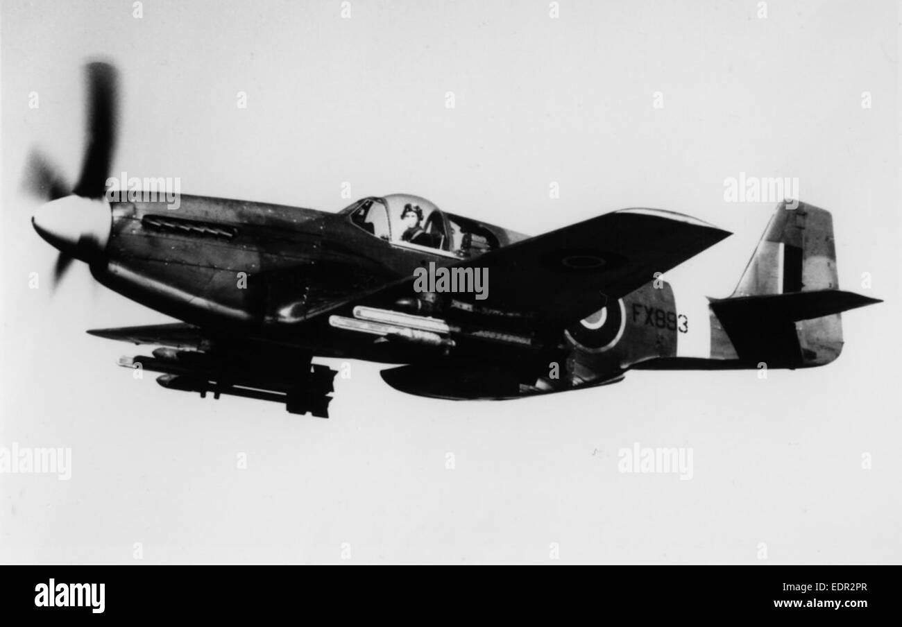 The North American Mustang MkIII XF893 is shown in this image, being ...