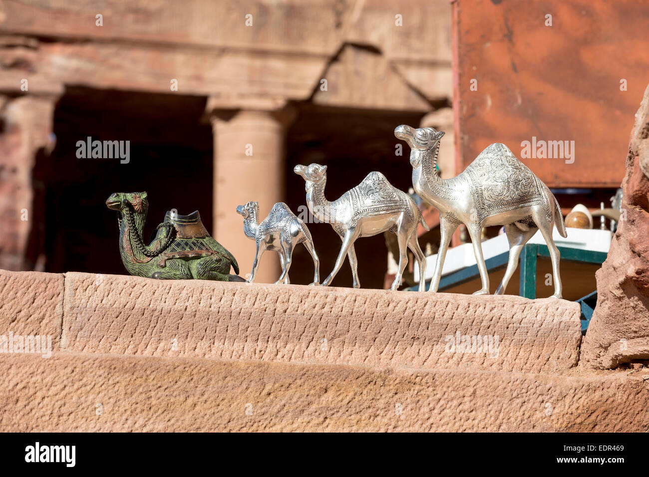 Camel figures in Petra, Jordan Stock Photo - Alamy