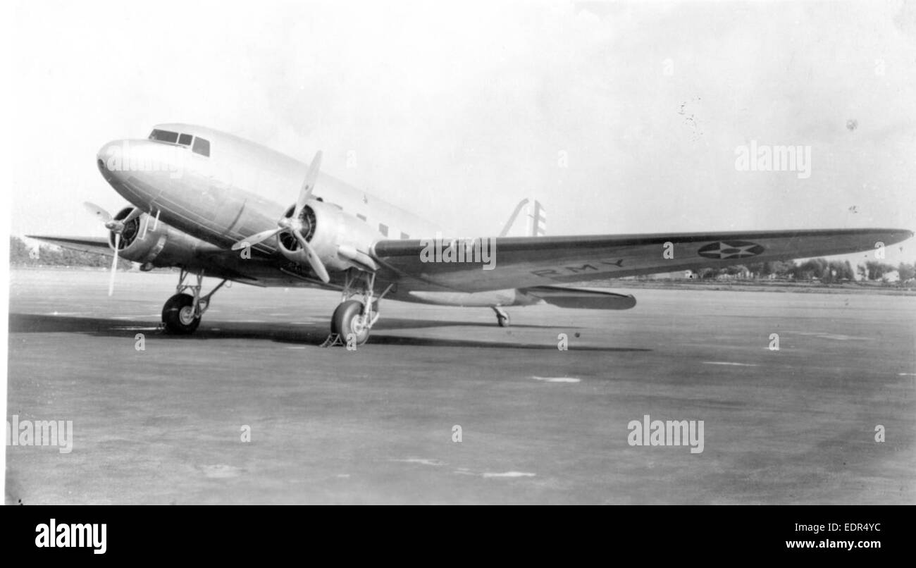 The Douglas C-49B Skytrain is a military transport aircraft used ...