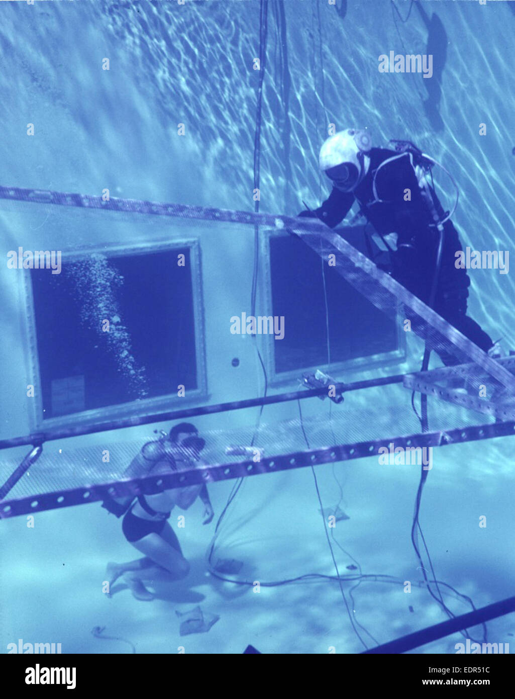 This image depicts an underwater test performed at Convair Division of ...