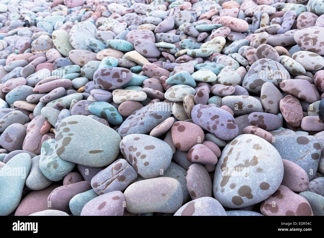 Raindrops on pebbles as rain starts to fall on Bossington Beach ...