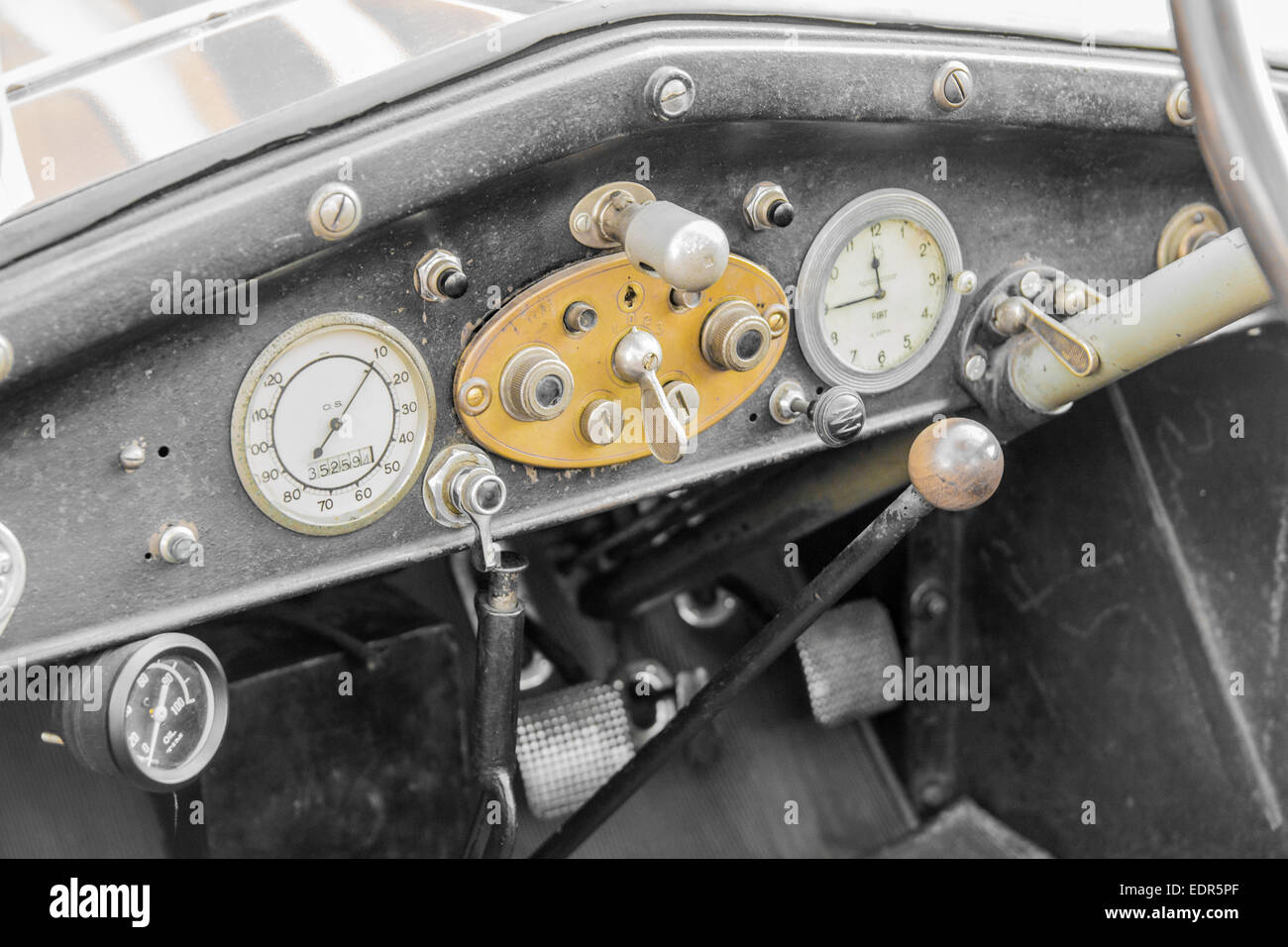 dashboard of italian vintage car Stock Photo - Alamy