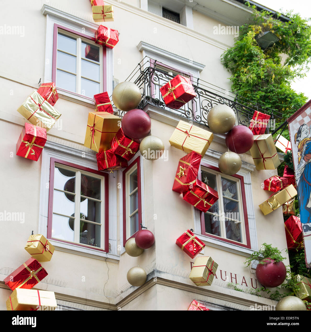 gifts hanging on house Stock Photo - Alamy