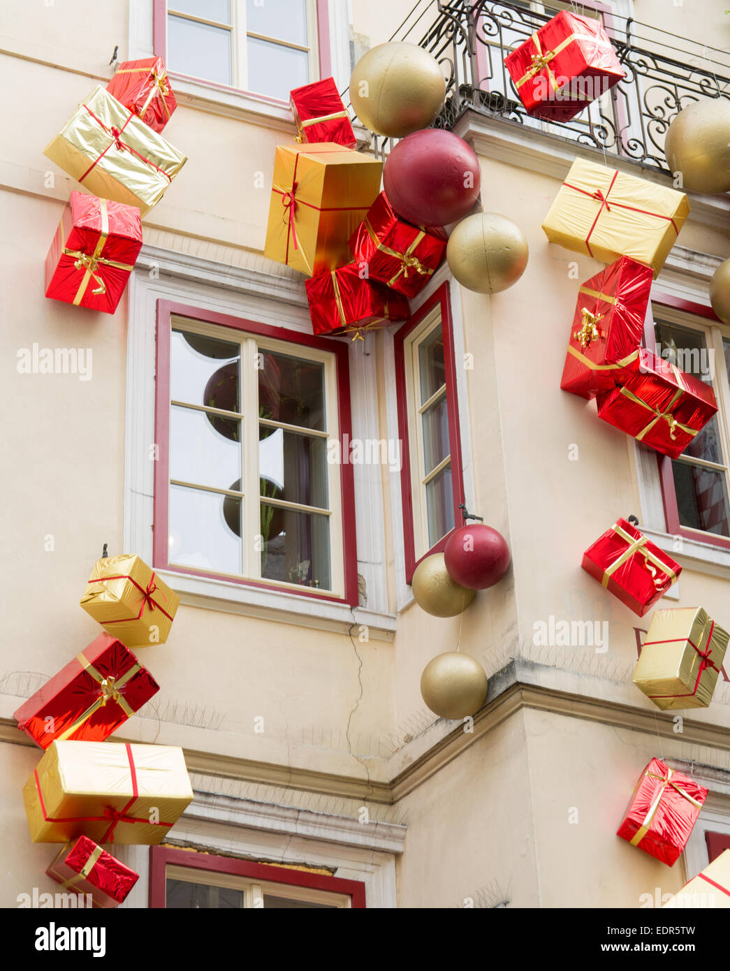 gifts hanging on house Stock Photo - Alamy