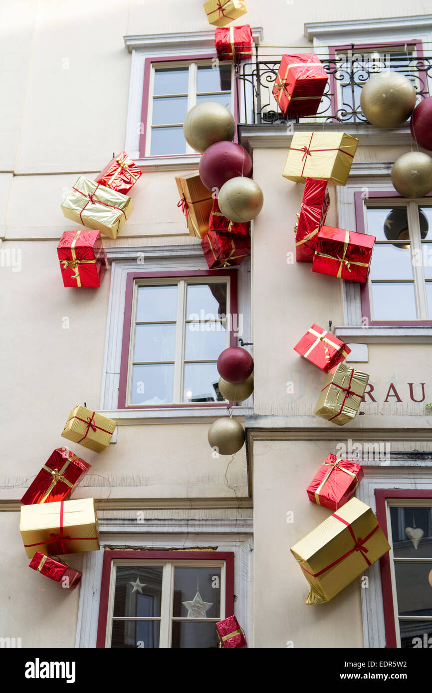 gifts hanging on house Stock Photo - Alamy