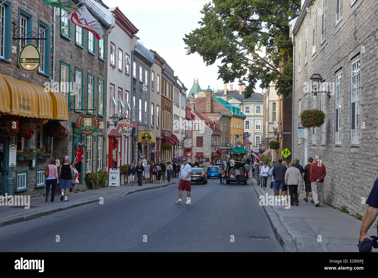 Rue St-Louis, a very busy street in the heart of old Québec Stock Photo ...
