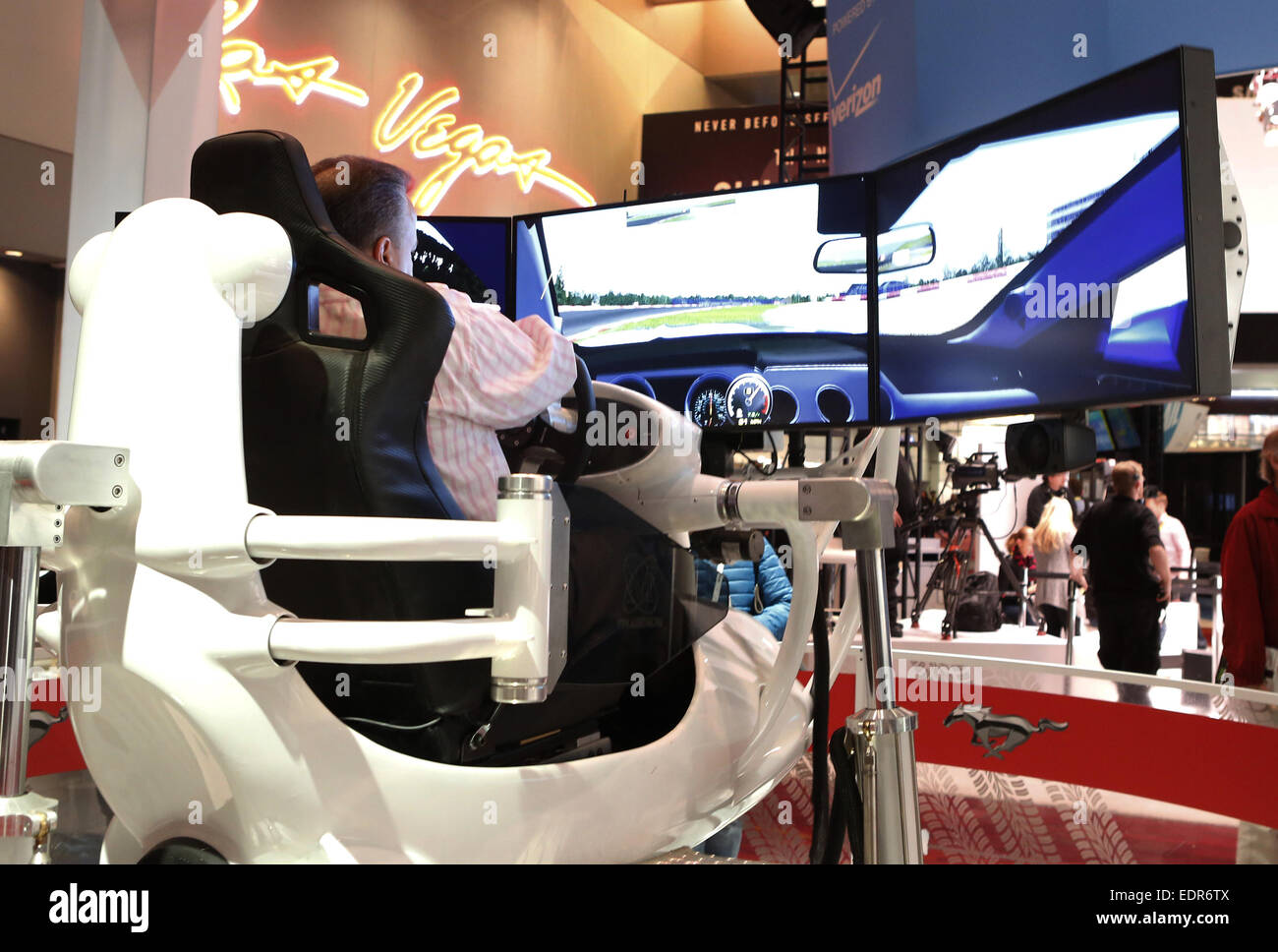 Las Vegas, Nevada, USA. 8th Jan, 2015. Ford's car racing simulation ...