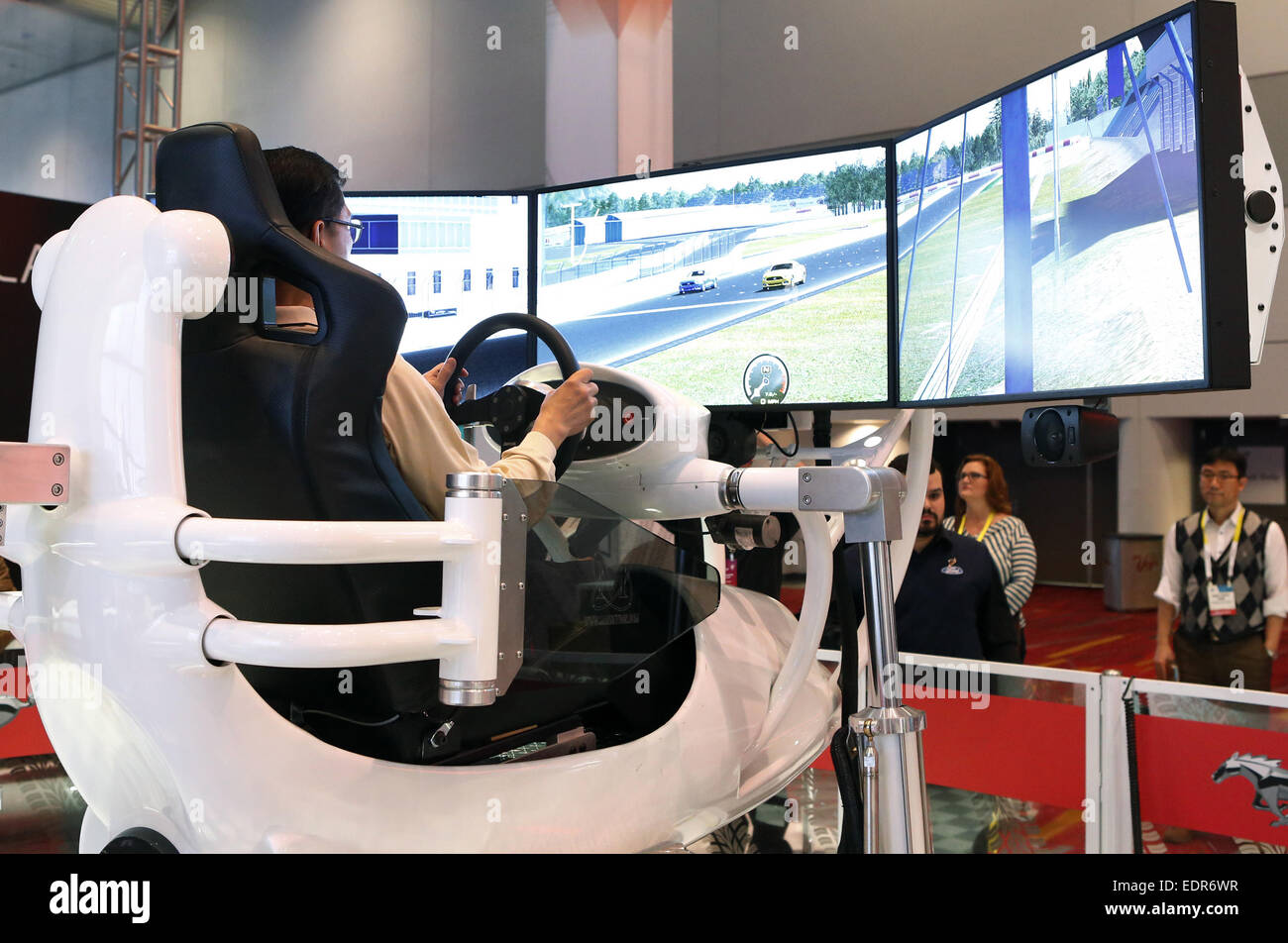 Las Vegas, Nevada, USA. 8th Jan, 2015. Ford's car racing simulation ...