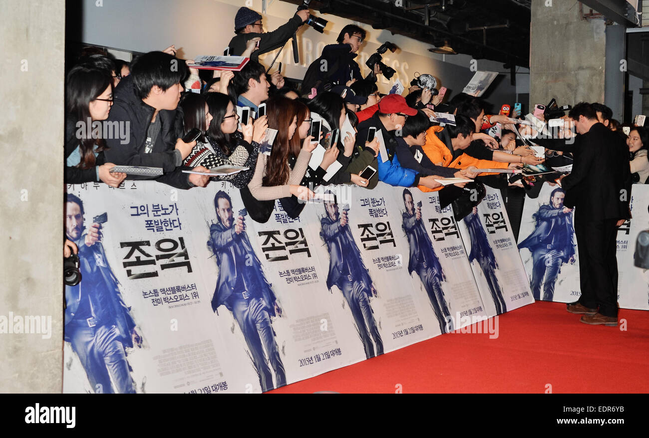 Seoul, South Korea. 8th Jan, 2015. Actor Keanu Reeves attends a ...