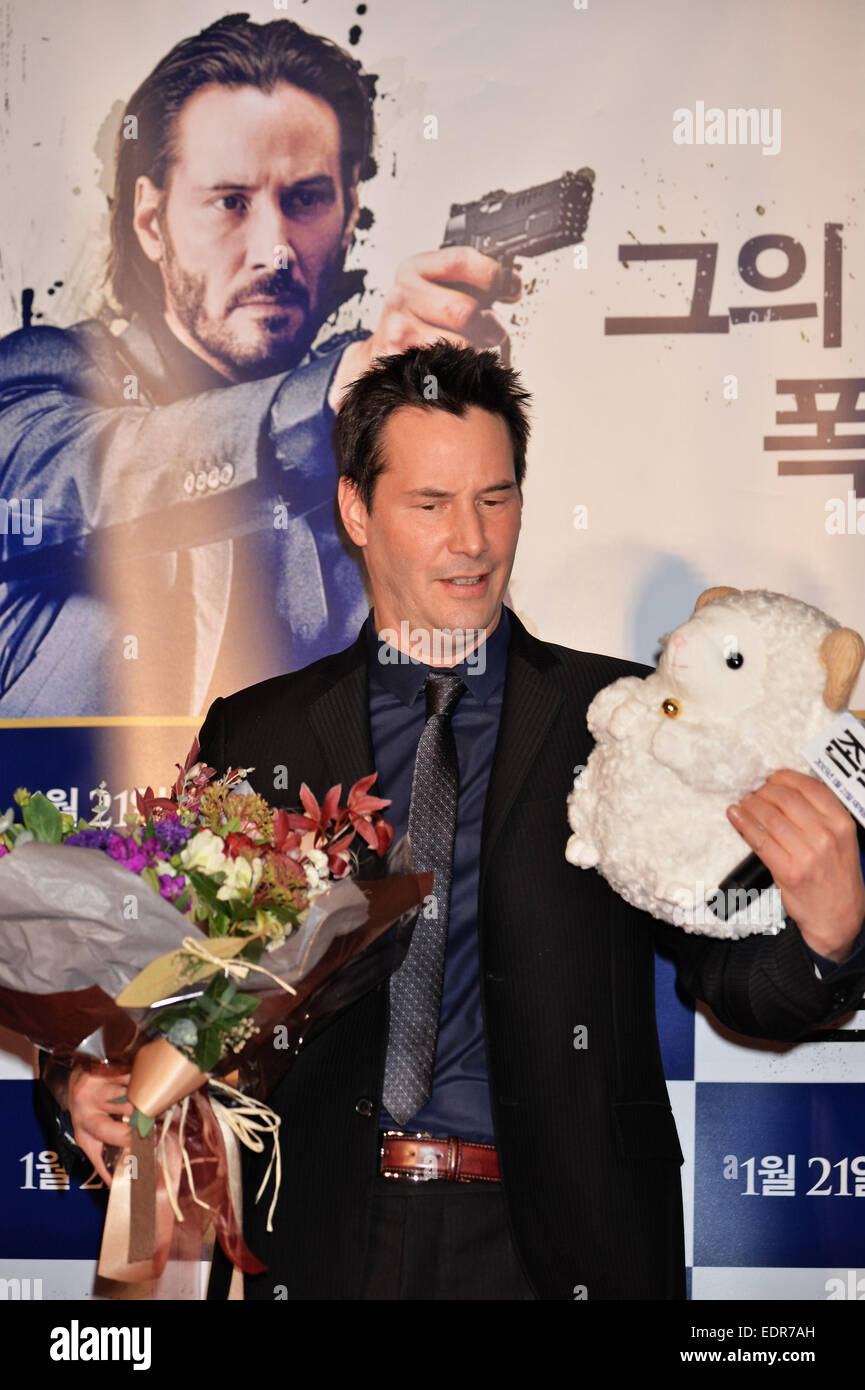 Seoul, South Korea. 8th Jan, 2015. Actor Keanu Reeves attends a ...