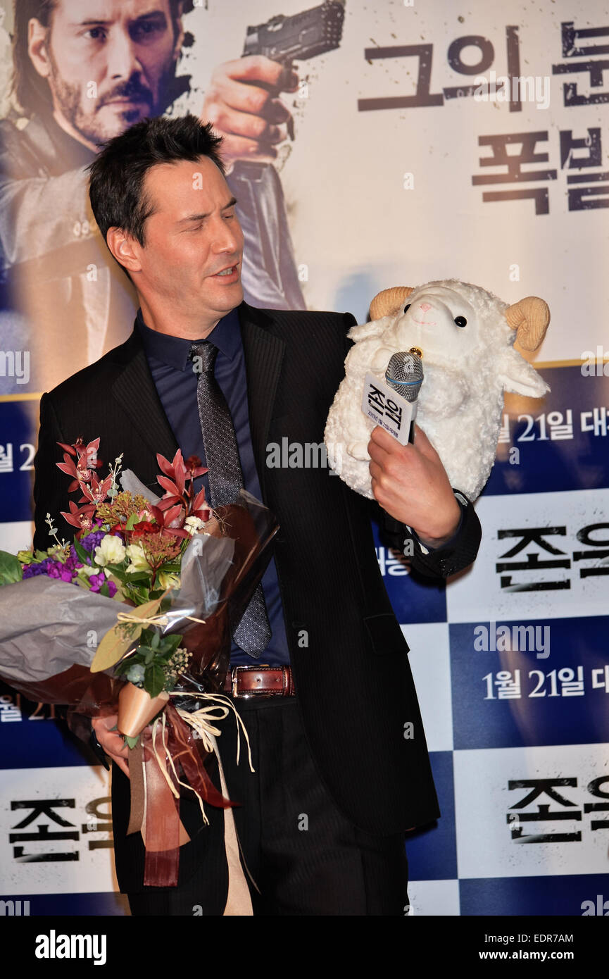 Seoul, South Korea. 8th Jan, 2015. Actor Keanu Reeves attends a ...