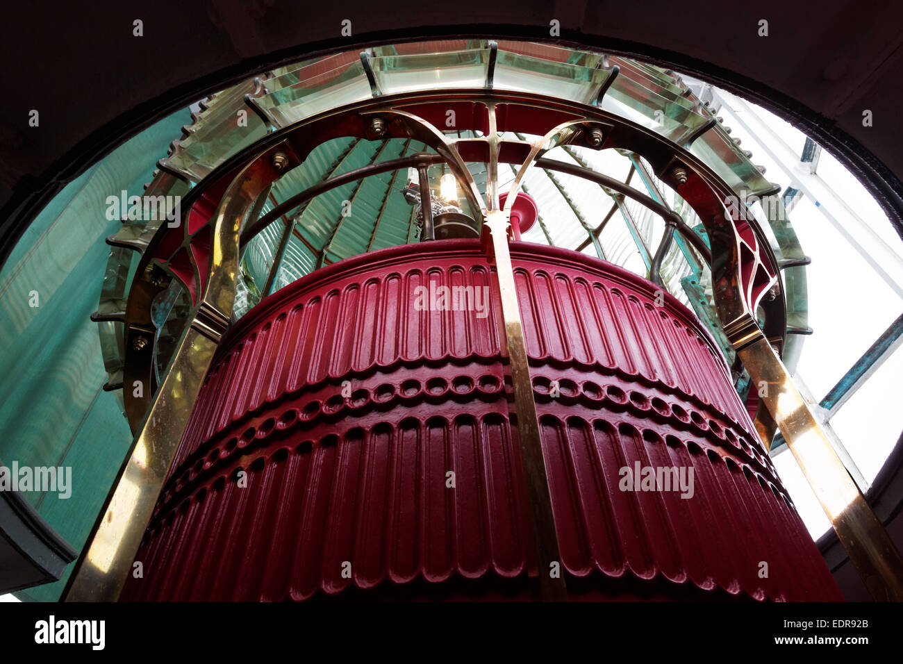 Interior view of lens within Point Reyes Lighthouse, Point Reyes ...