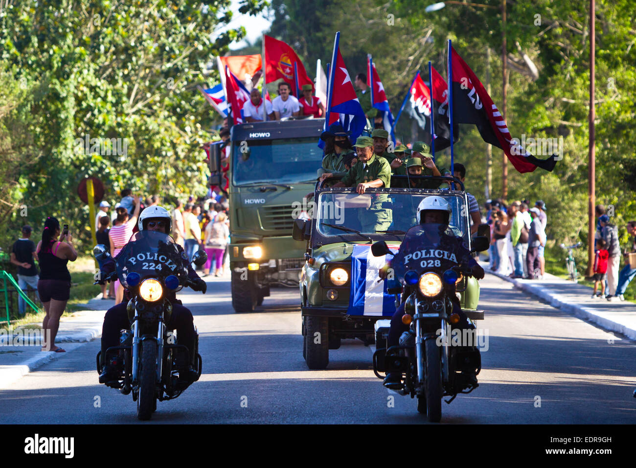 Havana, Cuba. 8th Jan, 2015. The Liberty Caravan arrives in the Cotorro ...
