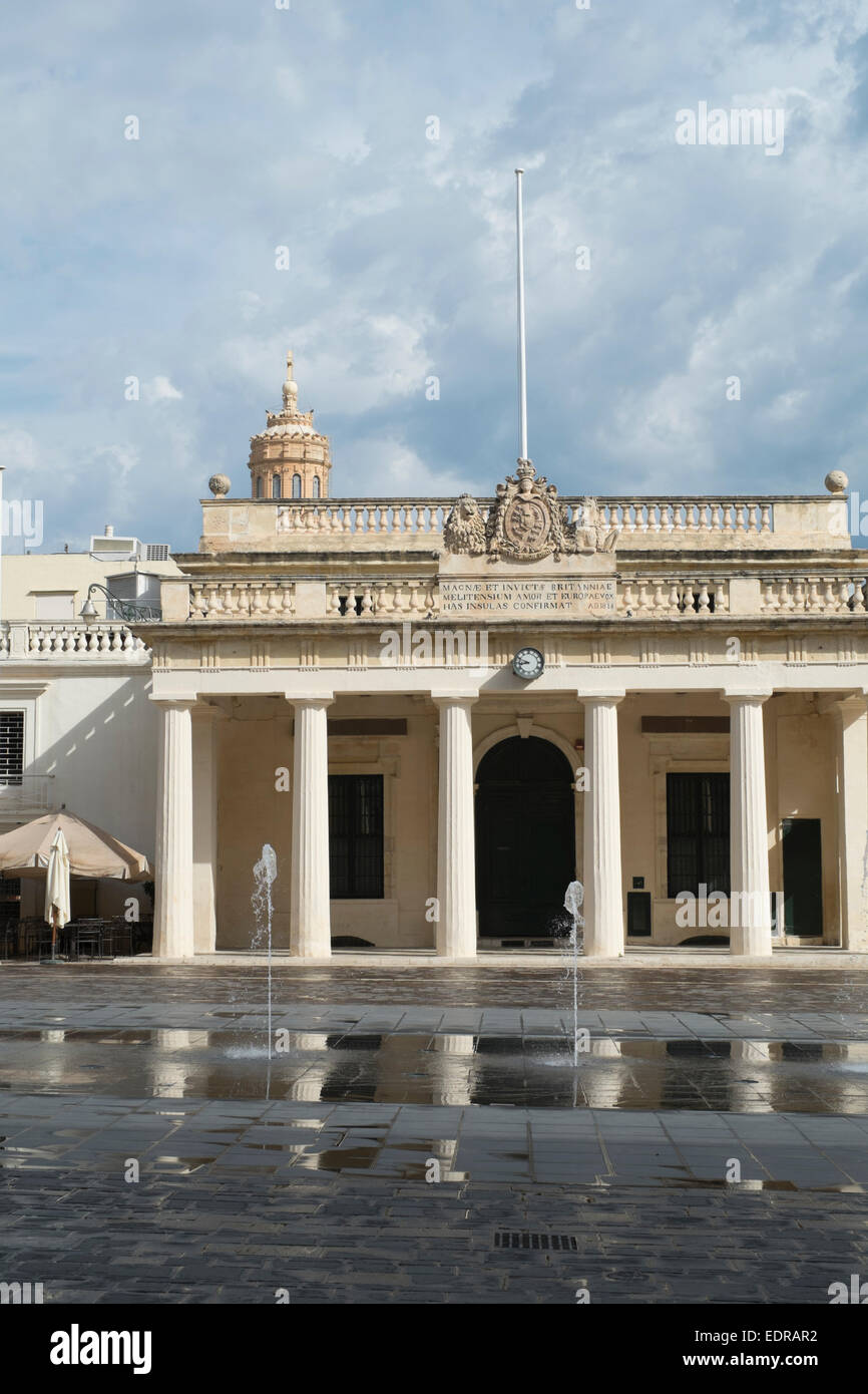 Main Guard building in St George's Square, Valletta, Malta Stock Photo ...