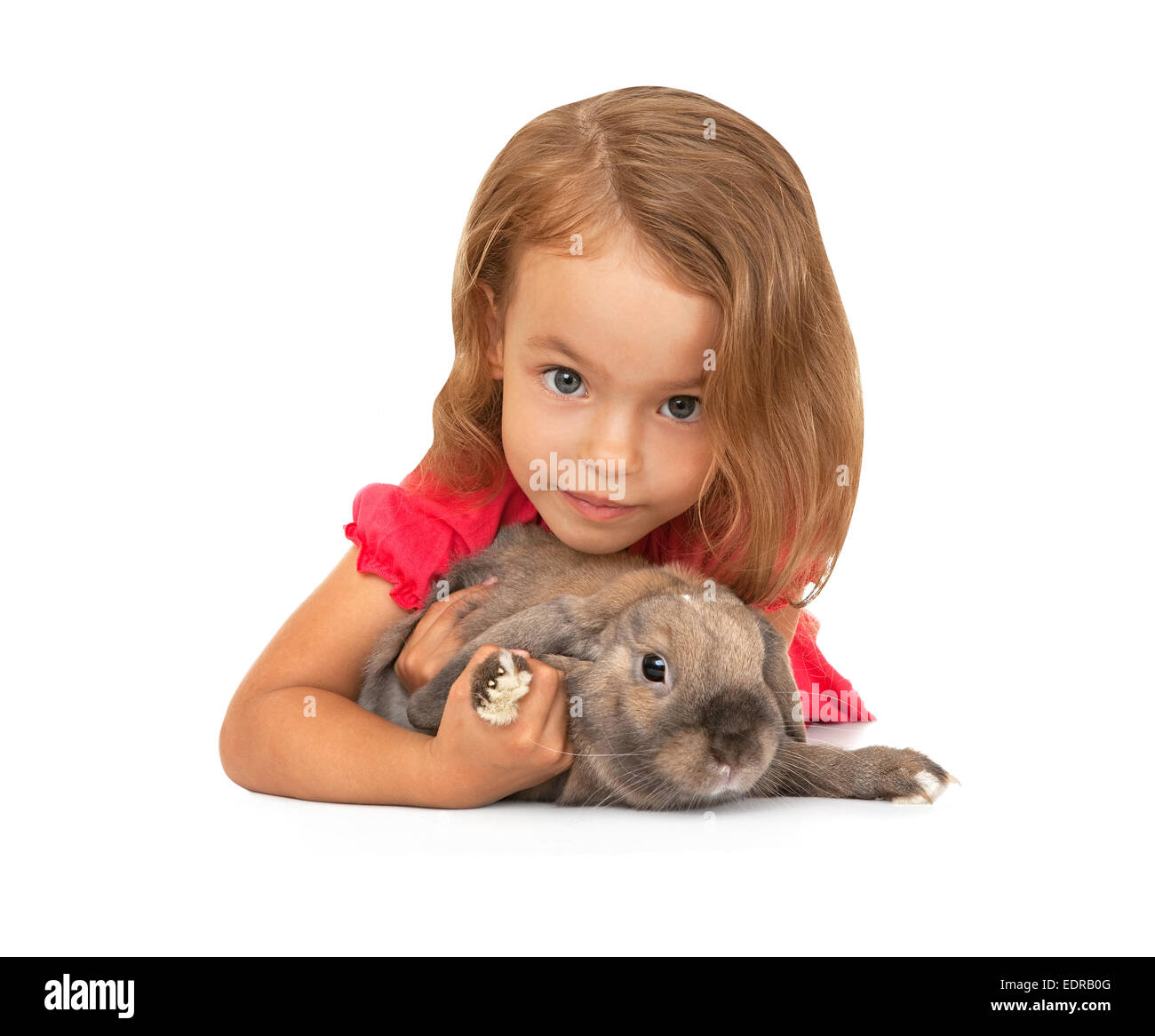 Child with a rabbit Stock Photo - Alamy