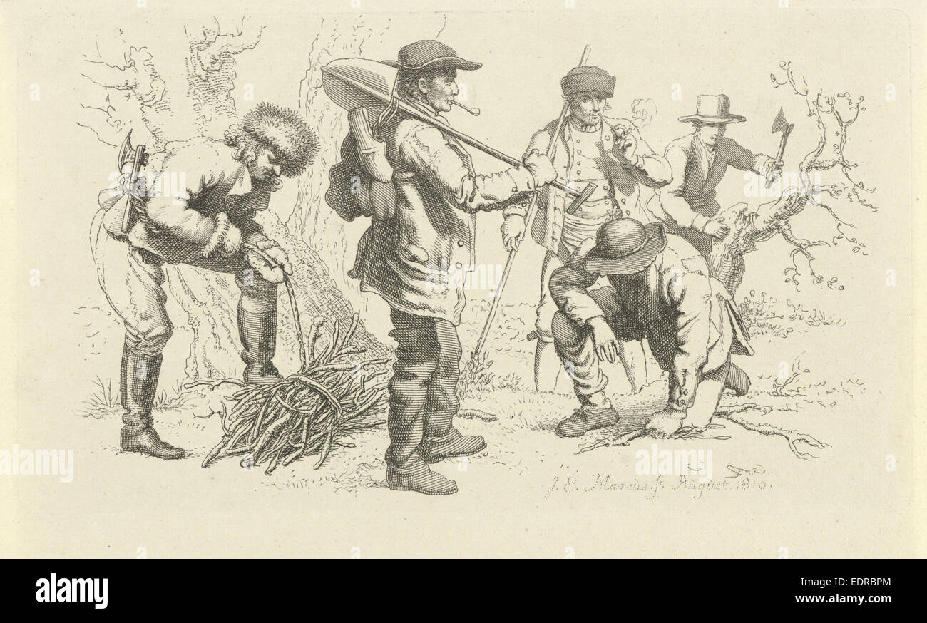 Study Sheet with loggers and Firewood-gatherers, Jacob Ernst Marcus ...