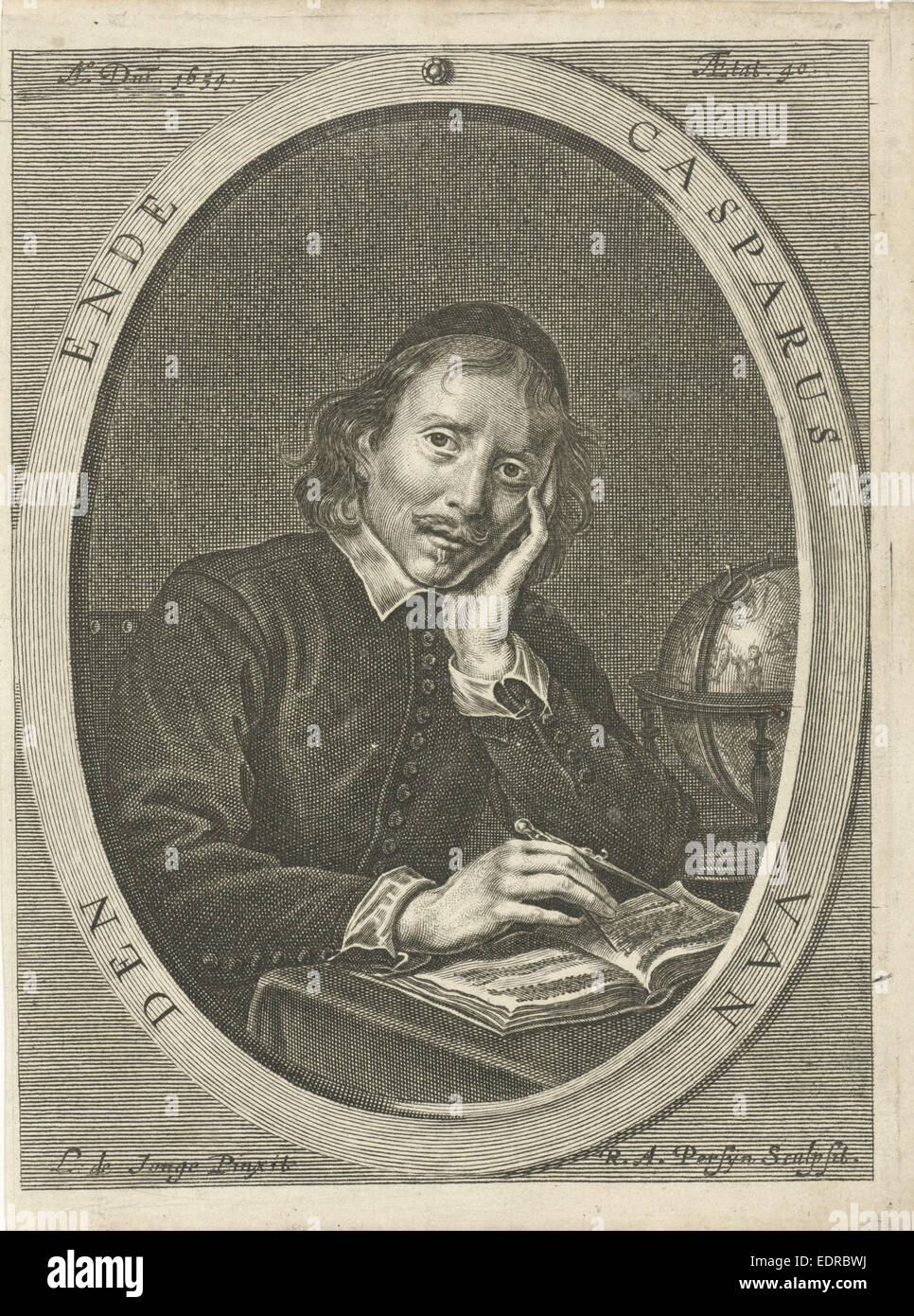 Portrait of Caspar van den Ende, Reinier van Persijn, 1654 Stock Photo ...