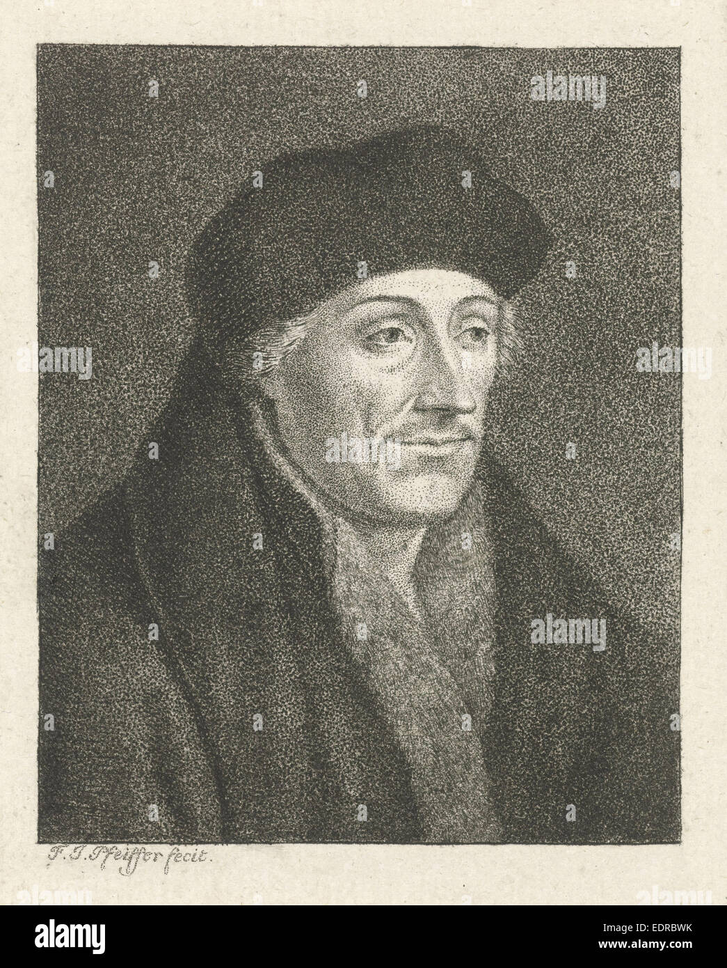 Portrait of Desiderius Erasmus, François Joseph Pfeiffer (I), 1751 ...