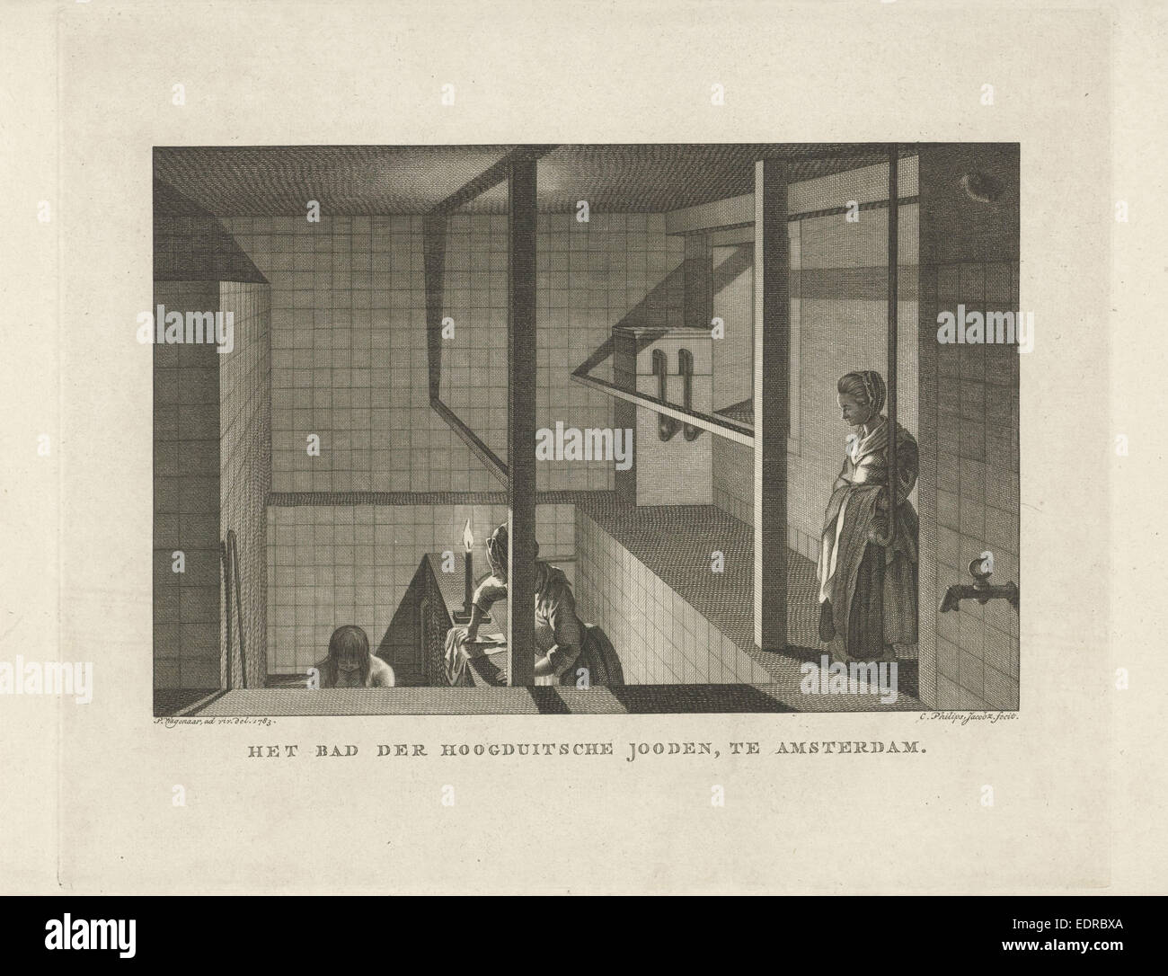 Ritual bath of Ashkenazi Jews, Caspar Jacobsz. Philips, 1783 Stock ...