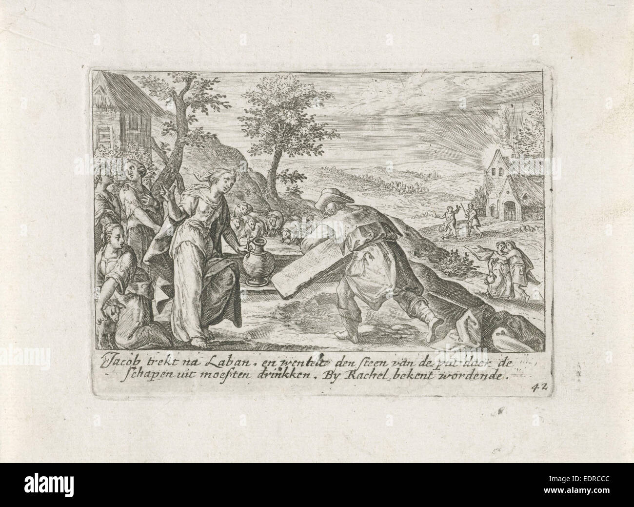 The Meeting of Jacob and Rachel at the well, Crispijn van de Passe (I ...