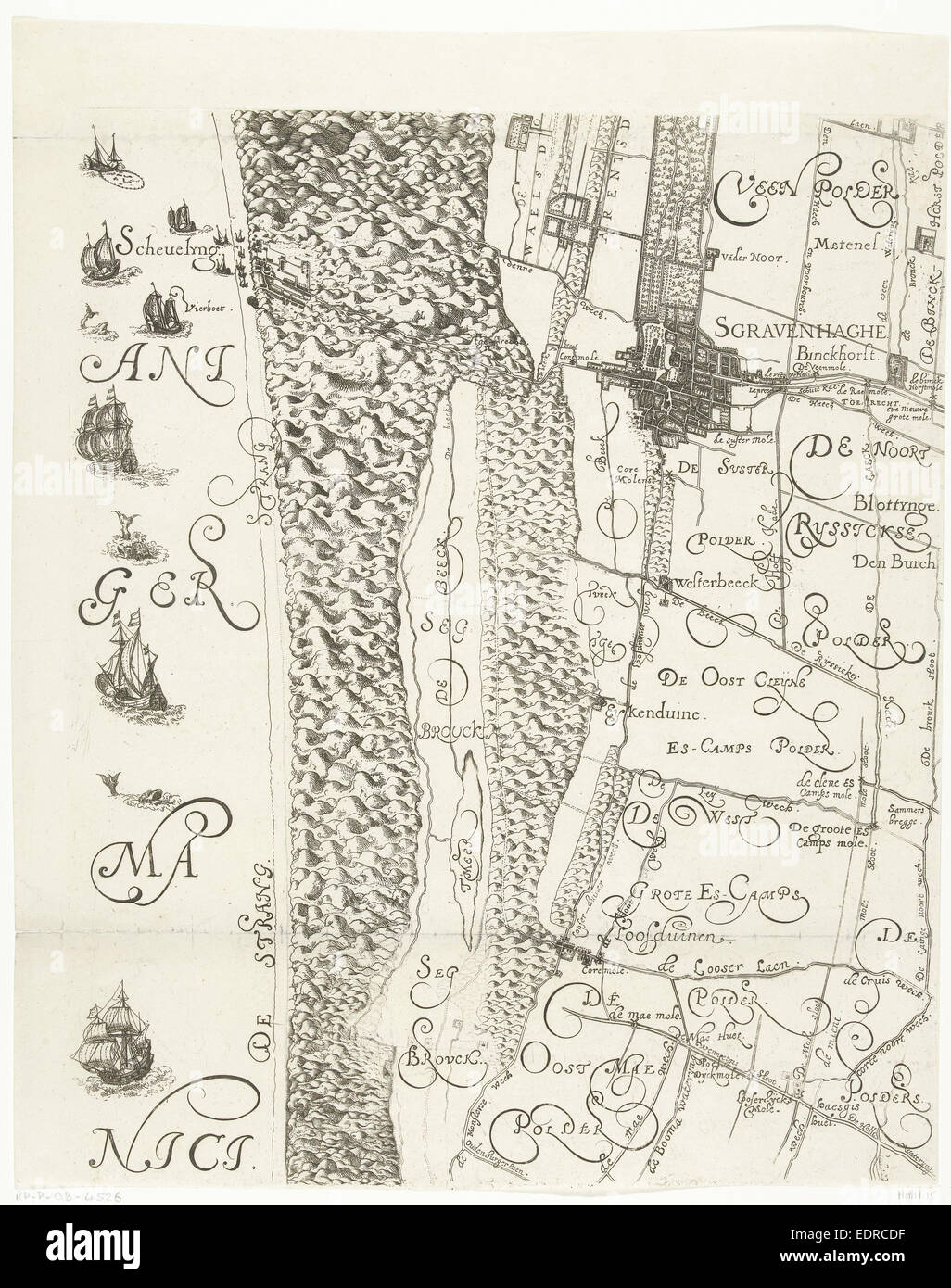 Map of Delfland (leaf center left) The Netherlands, Floris Balthasar ...