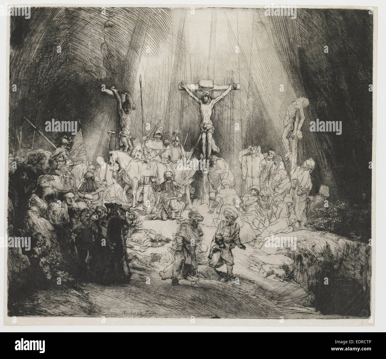 The Three Crosses, Rembrandt Harmensz. van Rijn, 1653 Stock Photo - Alamy