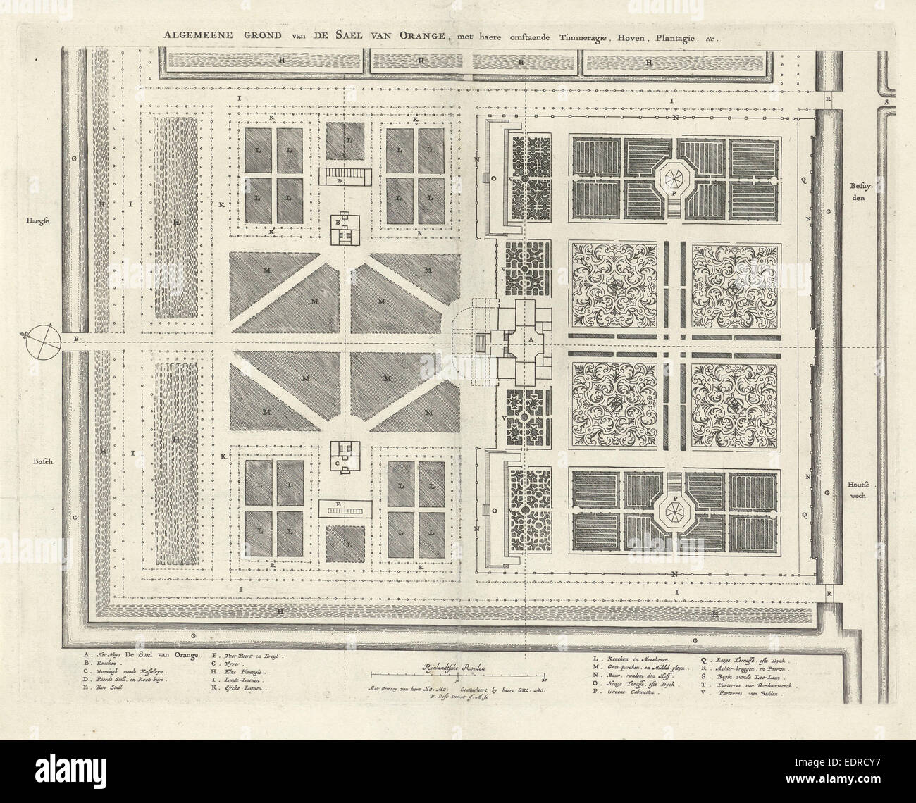Map of Huis ten Bosch Palace and the surrounding estate The Netherlands ...