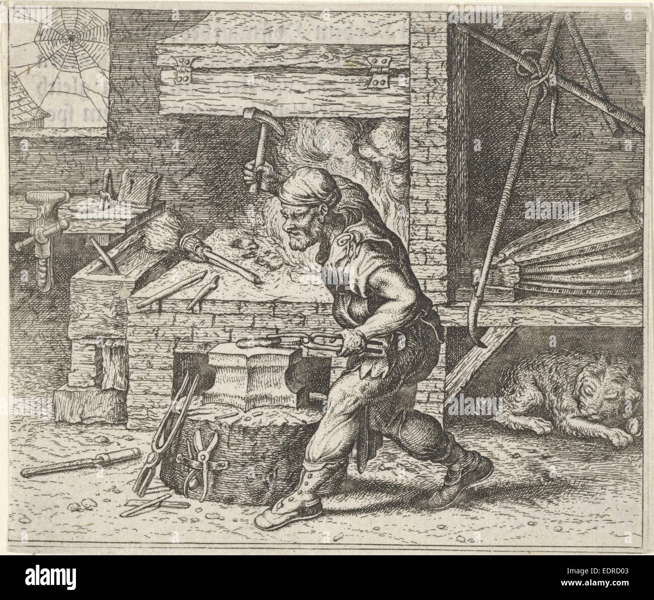 Fable of the blacksmith and the dog, Aegidius Sadeler, Marcus ...