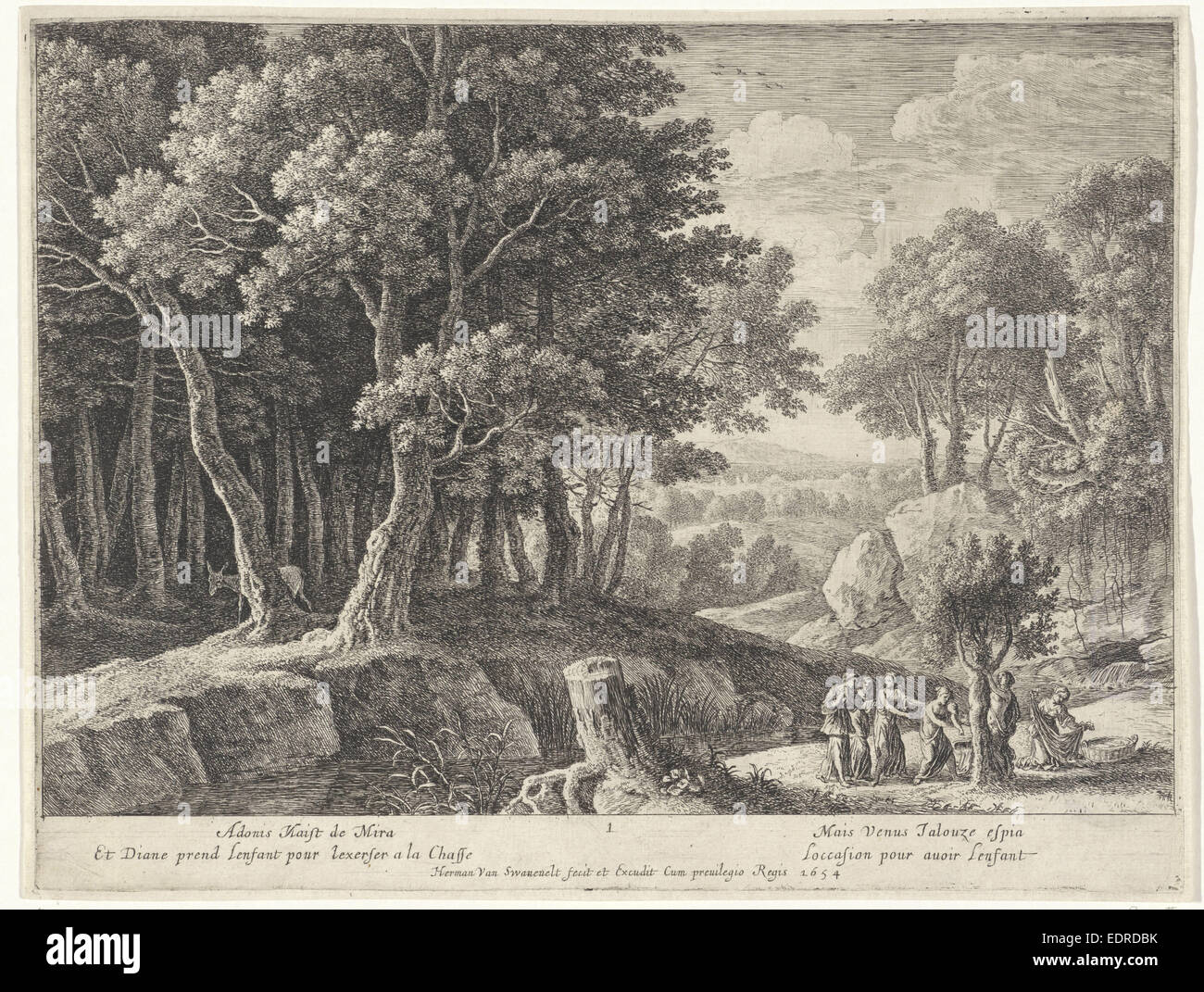 Birth of Adonis, Herman van Swanevelt, 1654 Stock Photo - Alamy