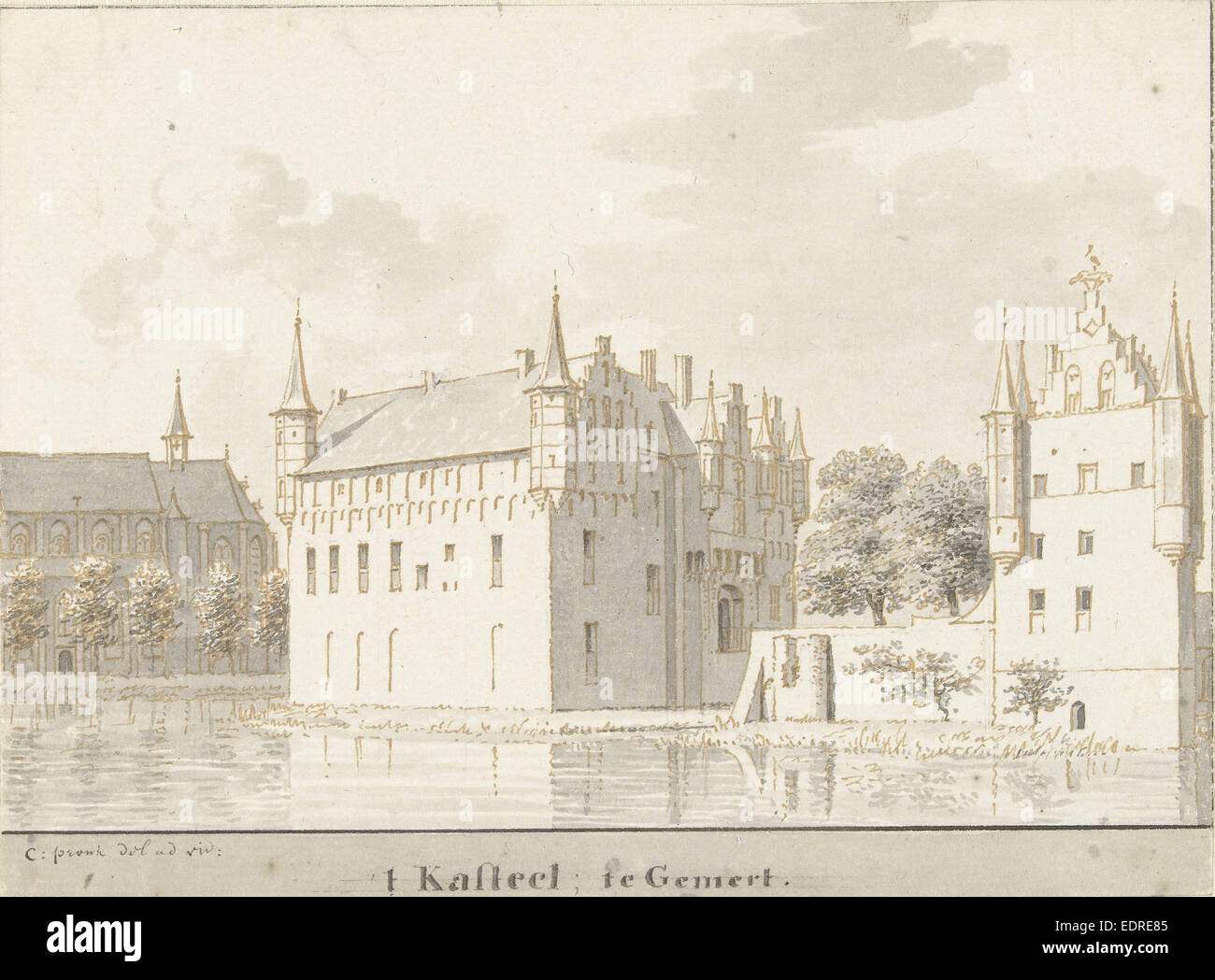 Castle Gemert The Netherlands, Cornelis Pronk, 1725 - 1735 Stock Photo ...