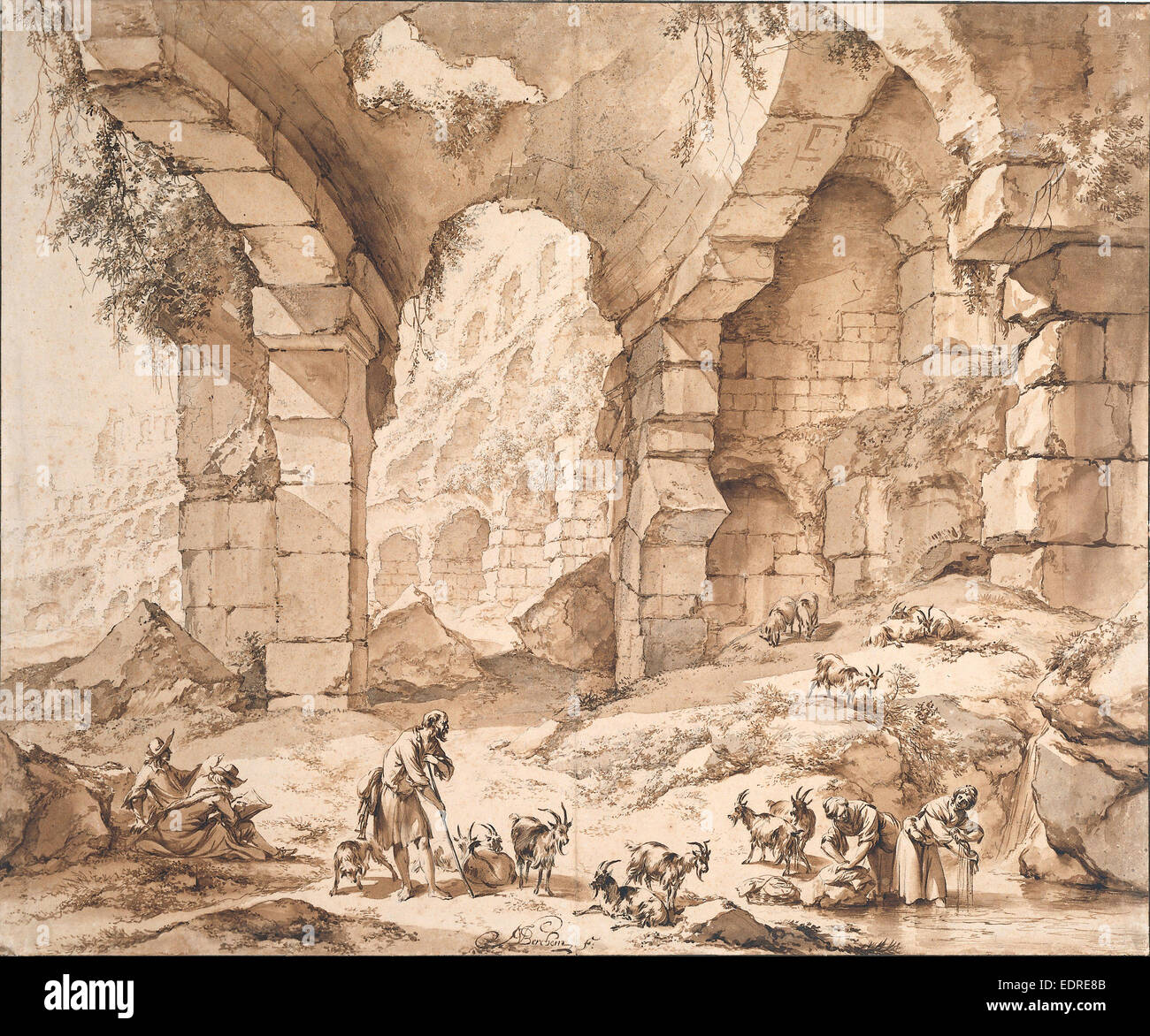 An elliptical amphitheatre in the centre of rome hi-res stock ...