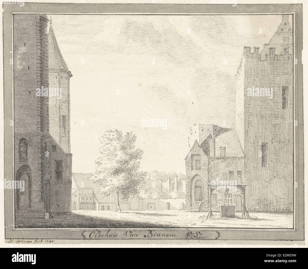 Courtyard of the Oldehuis or castle to Vollenhove The Netherlands ...