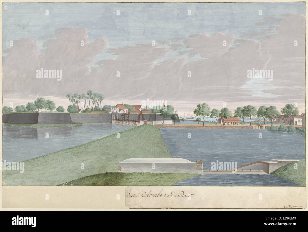 Fort Colombo Ceylon Sri Lanka, as seen from the stronghold the Beer, C ...