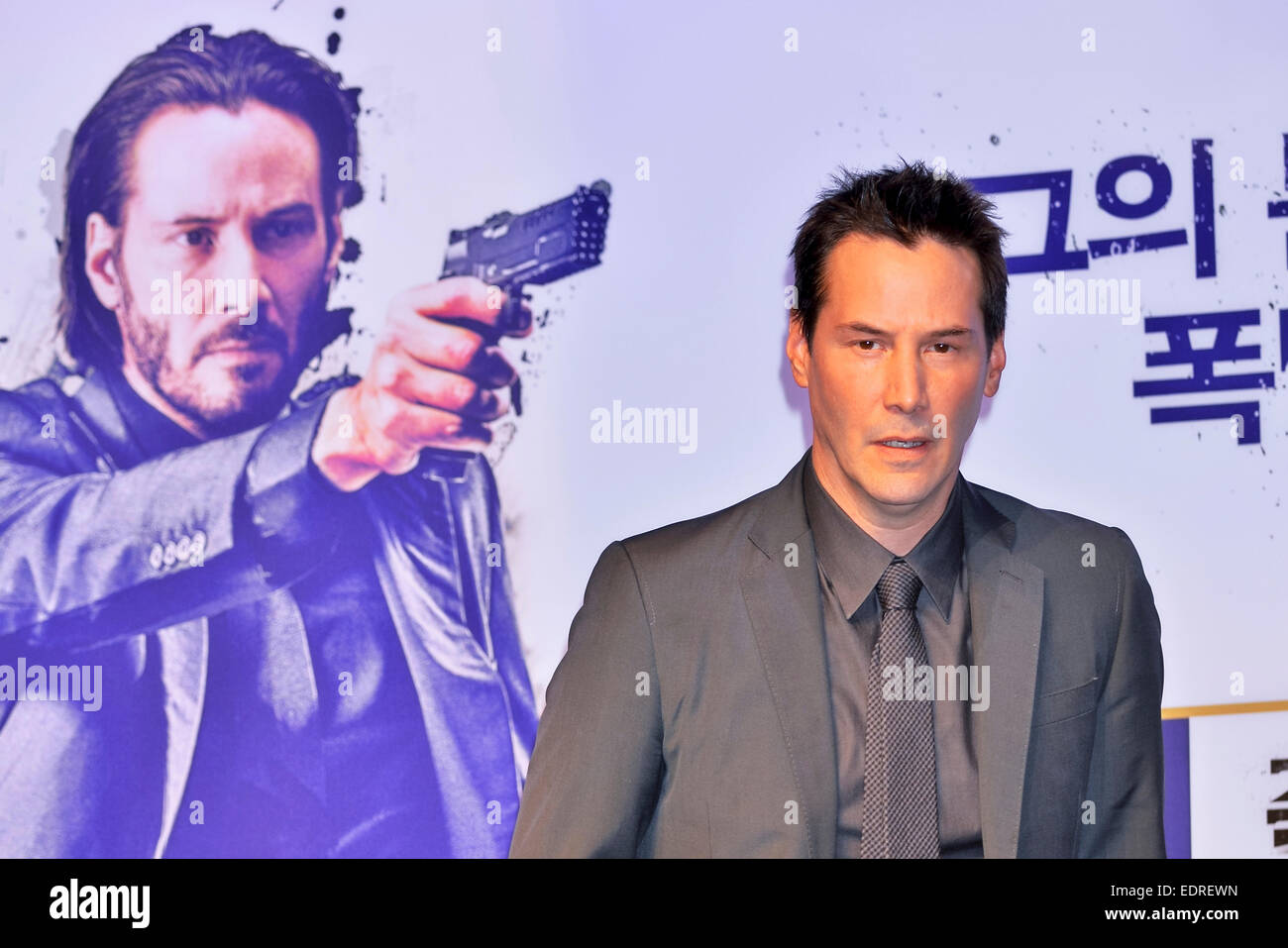 Seoul, South Korea. 08th Jan, 2015. Actor Keanu Reeves attends a press ...