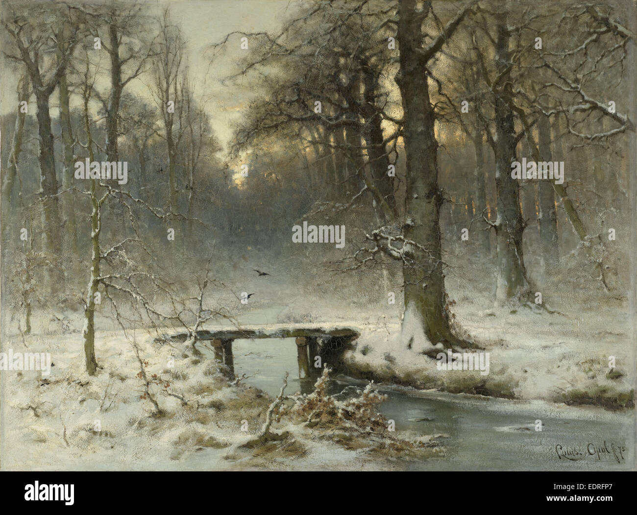 A January evening in the Haagse bos, The Netherlands, Louis Apol, 1875 ...