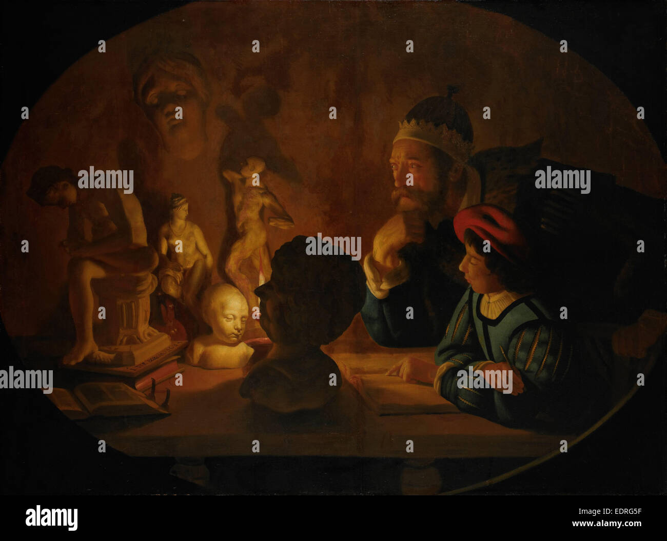 Art Class (Drawing Lesson), Jan ter Borch, 1634 Stock Photo - Alamy