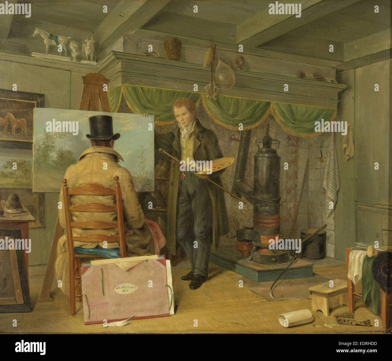 The Artist at his Studio, Anthony Oberman, 1820 Stock Photo - Alamy