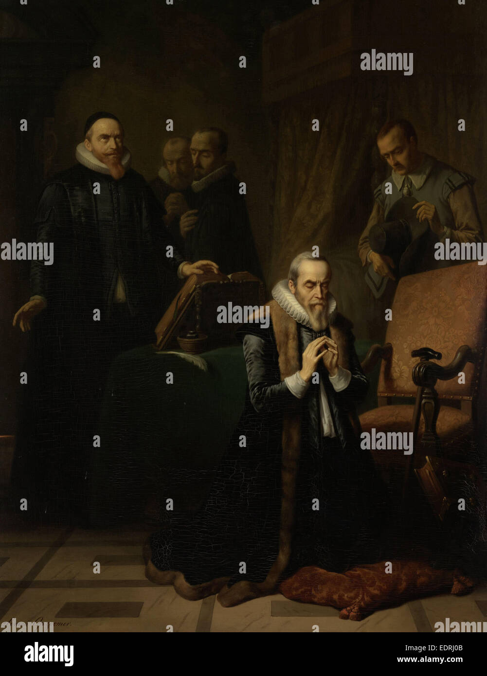 The last prayer of Johan van Oldenbarneveldt, Simon Opzoomer, 1840 ...