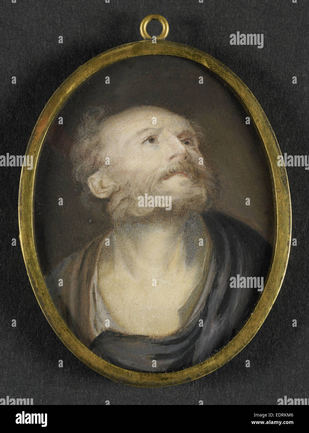 Head of an Old Man, Anonymous, 1700 - 1799, Portrait miniature Stock ...