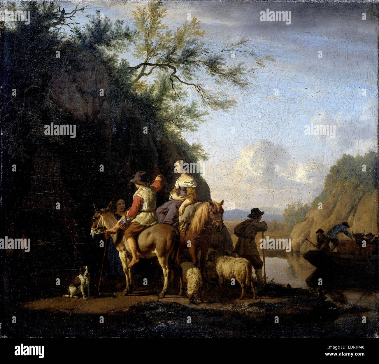 Ferry Boat, Adriaen van de Velde, 1666 Stock Photo - Alamy