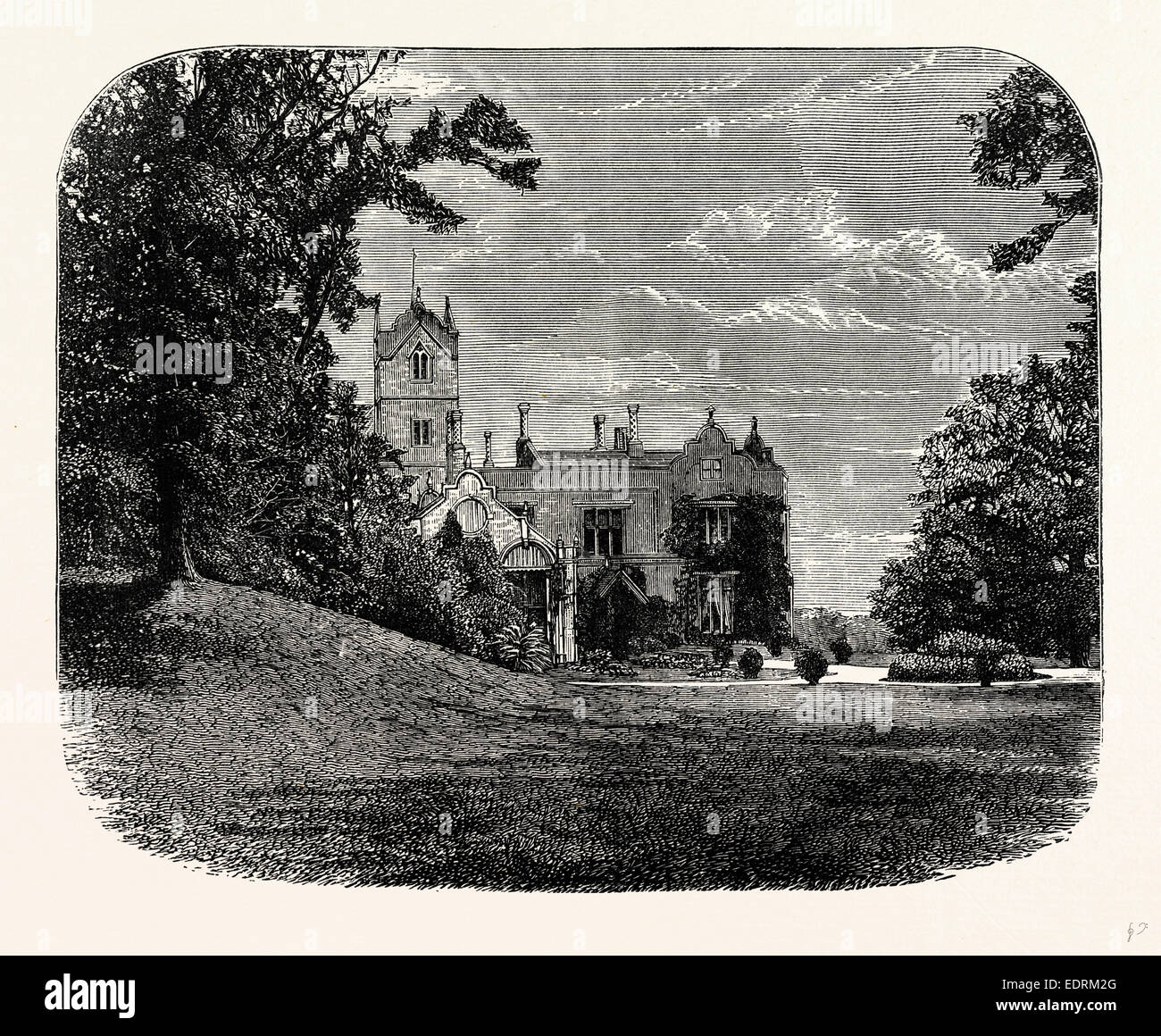 View of the Mansion, Lowther Castle, from the North-west, UK, England ...
