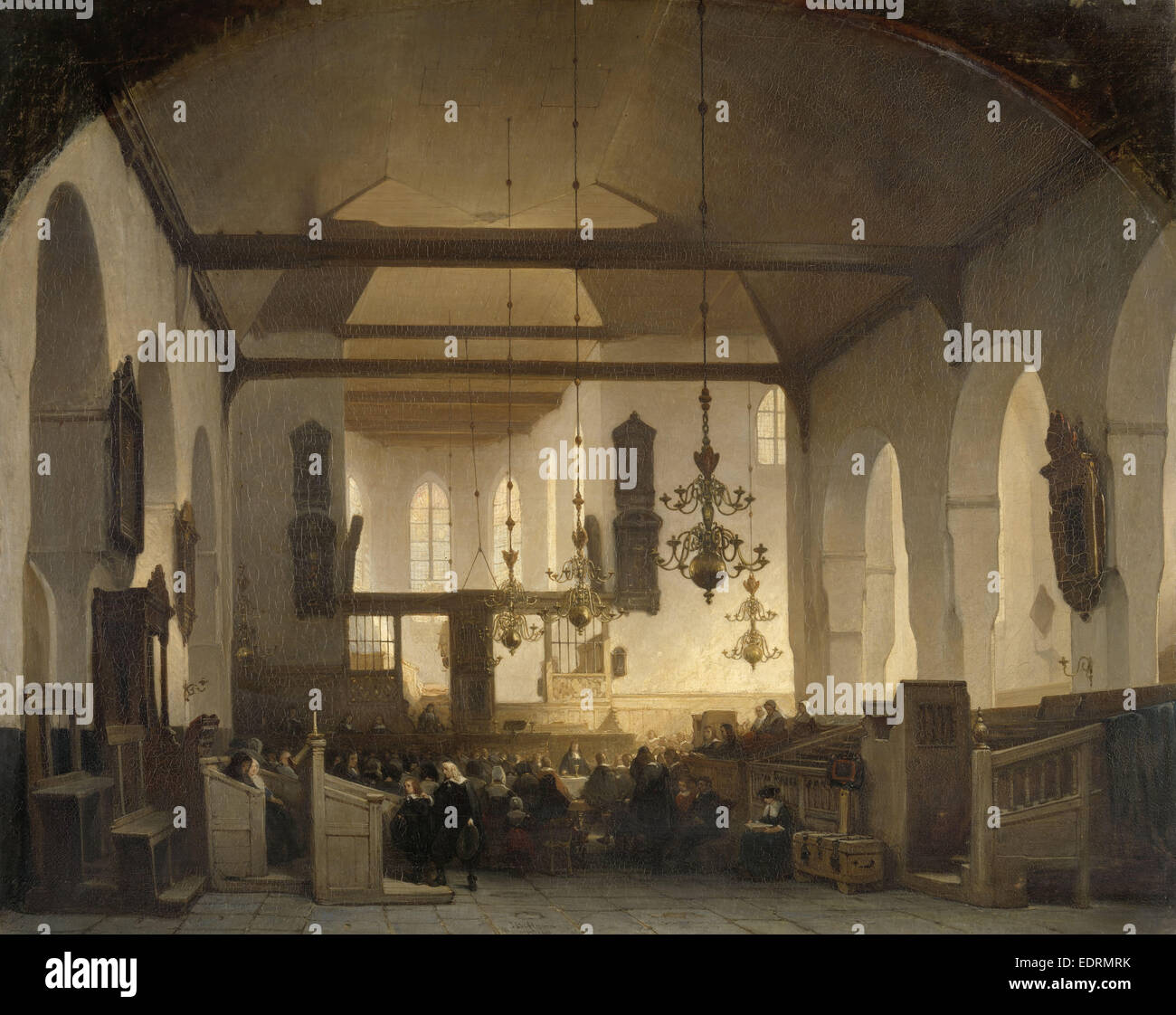 A Service in the Geertekerk, Utrecht, The Netherlands, Johannes Bosboom, 1852 Stock Photo - Alamy