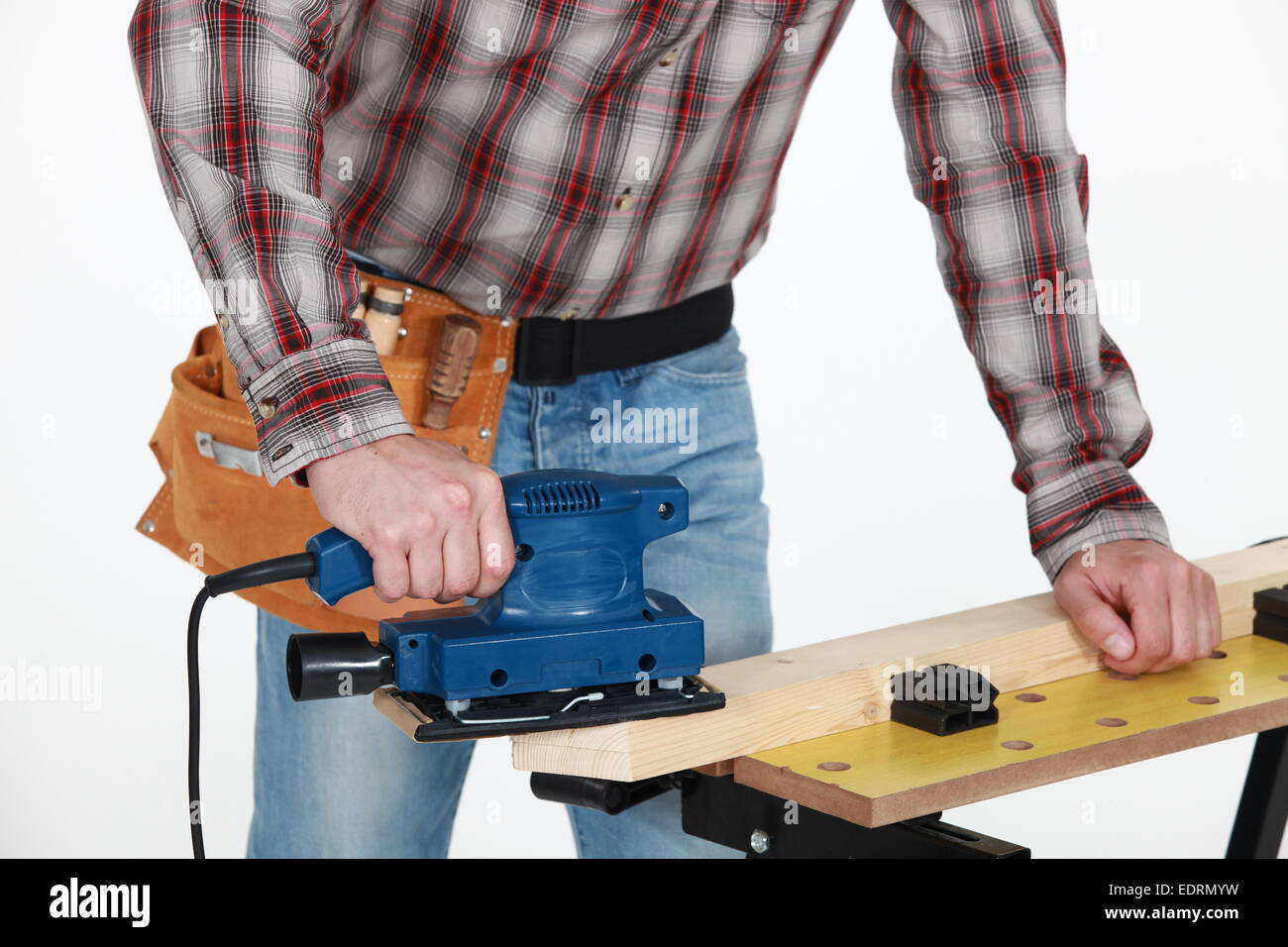 Man using a jigsaw Stock Photo - Alamy