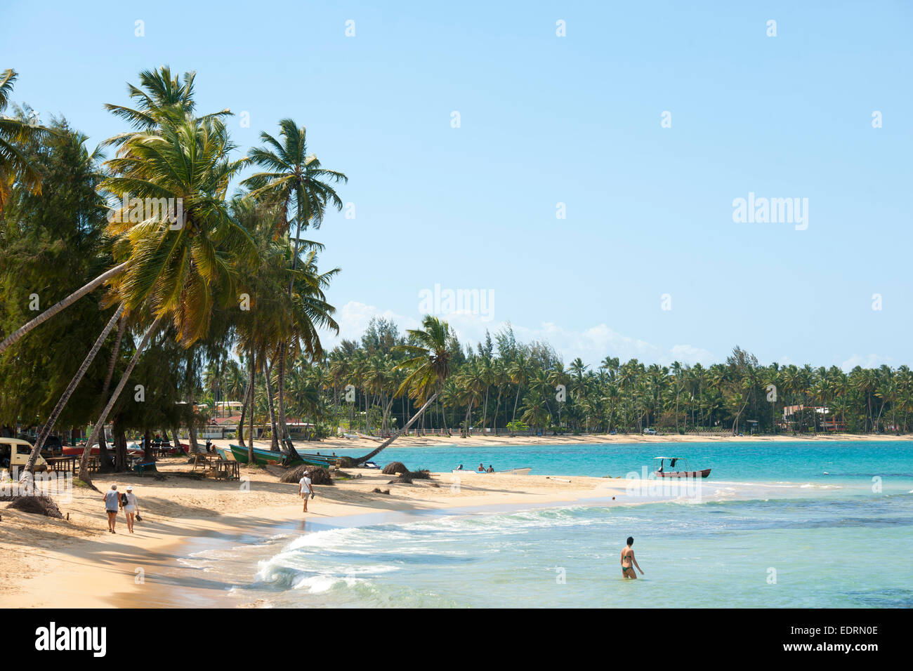 Dominikanische Republik, Halbinsel Samana, Las Terrenas, Strand im ...