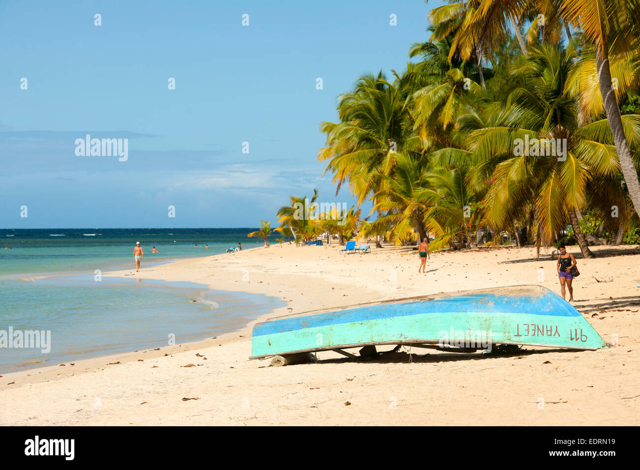 Dominikanische Republik, Halbinsel Samana, Las Terrenas, Strand im ...
