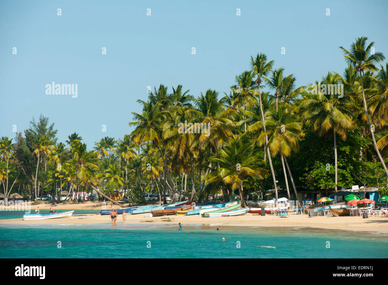 Dominikanische Republik, Halbinsel Samana, Las Terrenas, Strand im ...