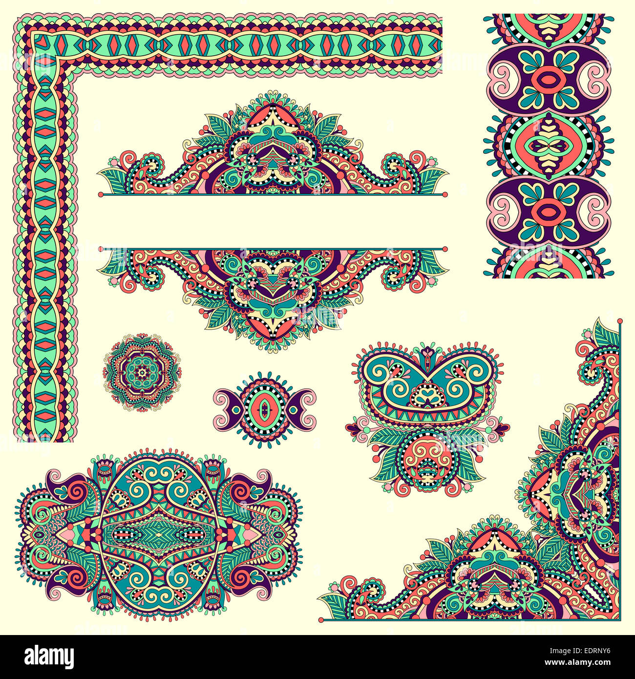 Indian corner border pattern hi-res stock photography and images - Alamy