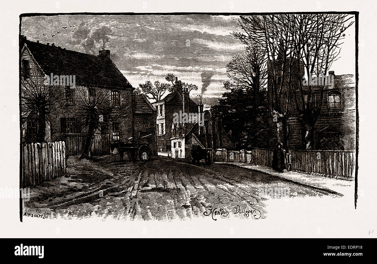 HENDON, UK, engraving 1881 - 1884 Stock Photo - Alamy