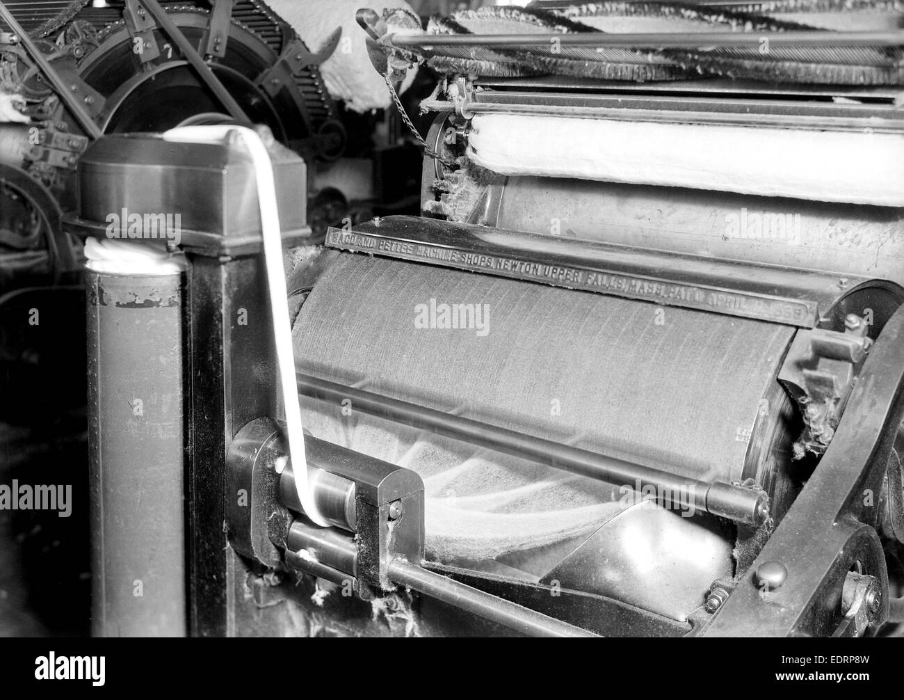 Manchester, New Hampshire - Textiles. Pacific Mills. Carding machine ...