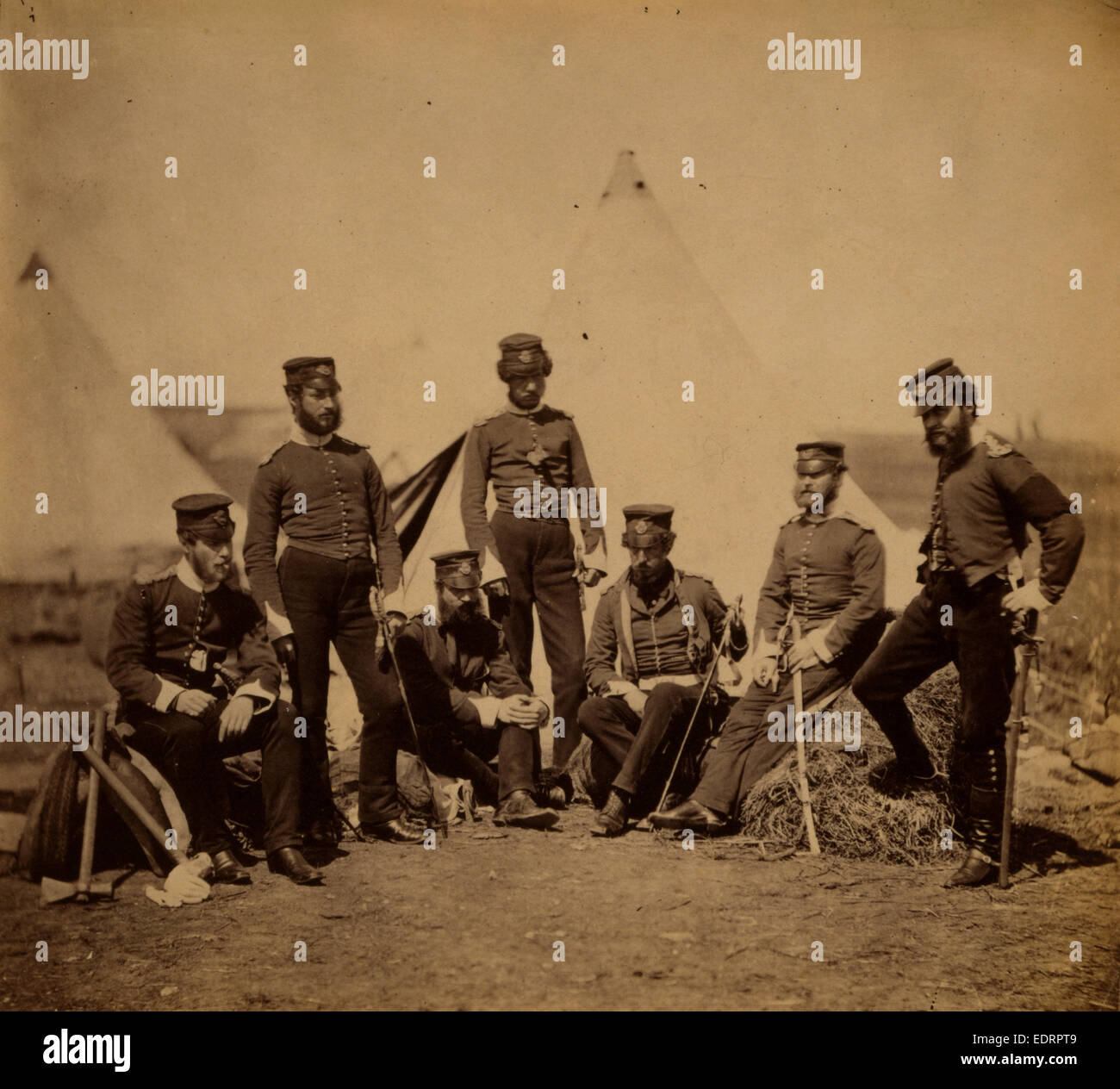 Officers of the 90th Regiment, Crimean War, 1853-1856, Roger Fenton ...